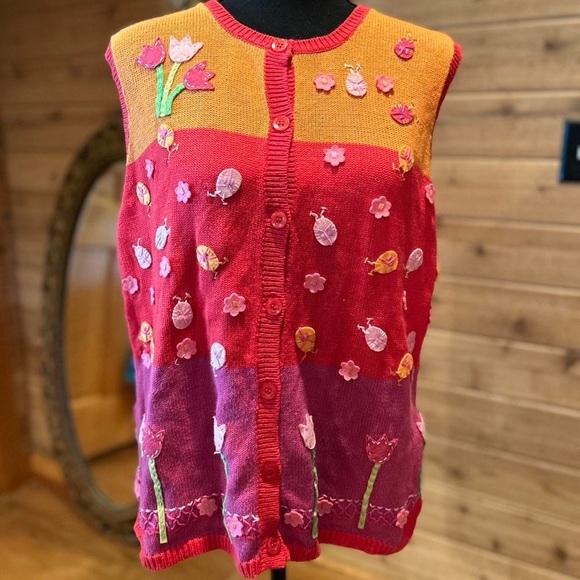American Vintage | Sweaters | Adorable Brightly Colored And Embellished ...